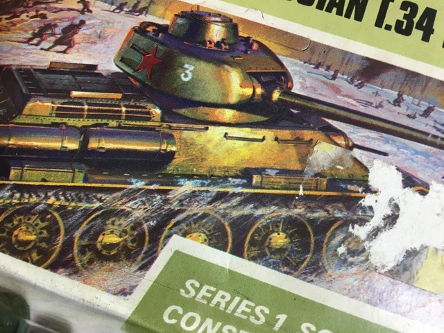 TWO AIRFIX T34 Soviet Tanks 1/76 model kits PLUS Metal crew Figures ...