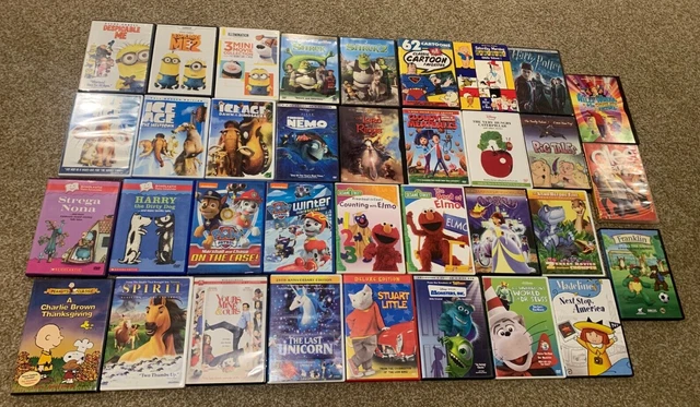 KIDS MOVIES & TV Shows/Cartoons - 35 DVD Lot Set - RARE - Disney, Pixar ...