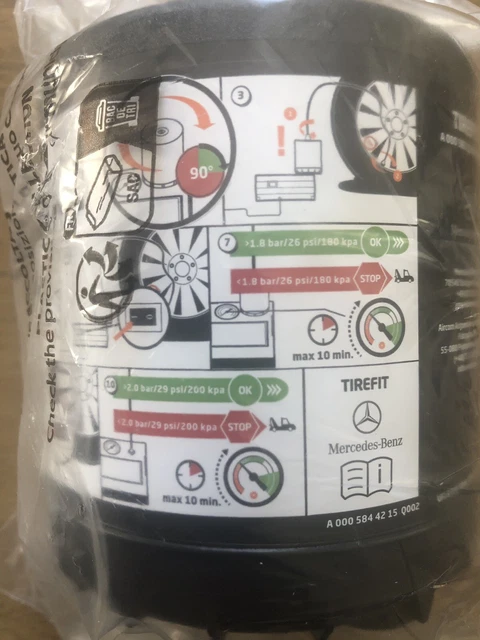 GENUINE MERCEDES-BENZ TIREFIT Tyre Repair Sealant 350ML Bottle Exp 12/ ...