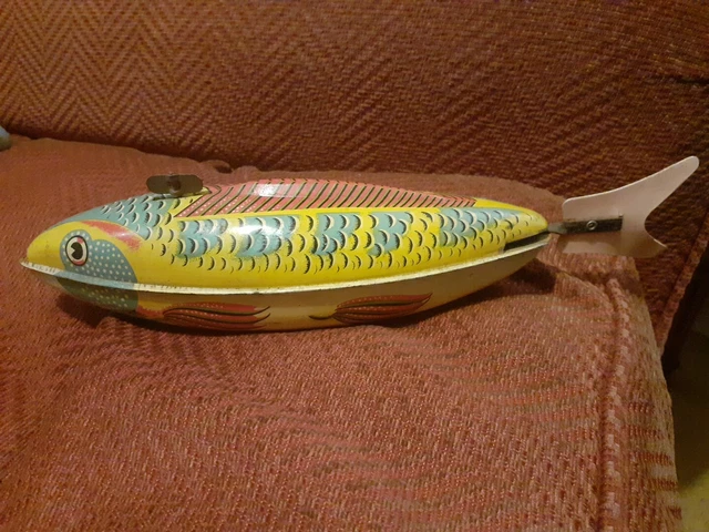 VINTAGE METTOY CLOCKWORK Tinplate Toy Fish Rare 1950's £35.00 - PicClick UK