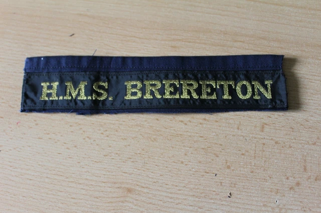 H.M.S. BRERETON Cap Tally - Royal Navy Ton Class Minesweeper M1113 £4. ...