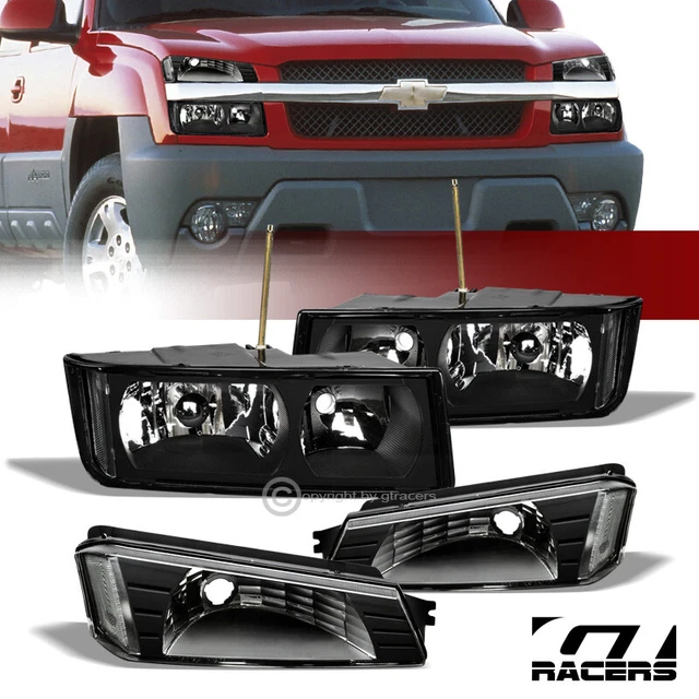 FOR 2002-2006 AVALANCHE Body Cladding Black Headlights Signal Bumper ...