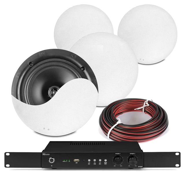 2-ZONE MULTI ROOM Bluetooth Ceiling Speaker System with 4x NCSS 5 ...