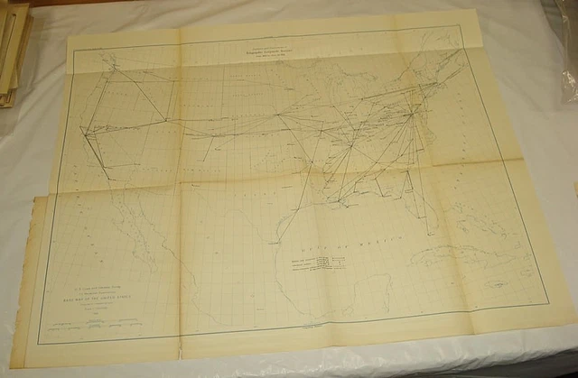 1893 SURVEY MAP of BASE MAP OF THE UNITED STATES/US Coast & Geodetic ...