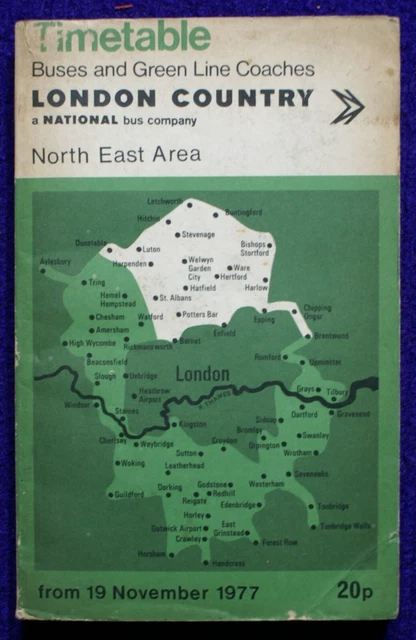 LONDON COUNTRY BUSES Green Line Coach Transport Timetable North East 19 ...