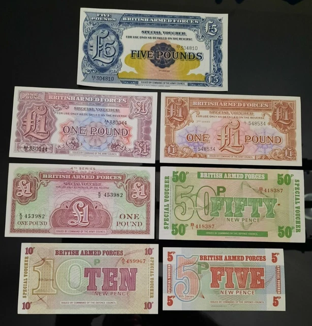LOT OF 7 UNCIRCULATED british military banknotes $17.50 - PicClick CA