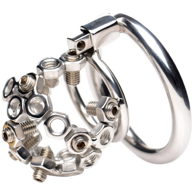 SPIKED MALE CHASTITY Cage 3D Printed Cage with 2 Rings Belt Lock ...