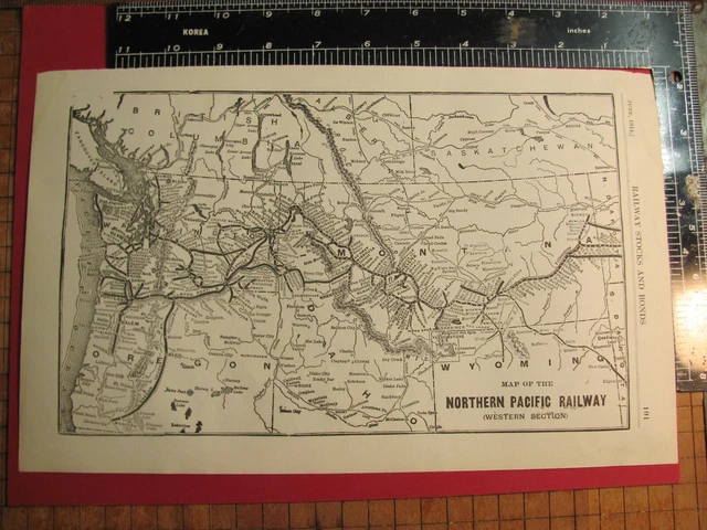 ORIGINAL 1914 NORTHERN Pacific Railroad System Map Western Routes Depot ...