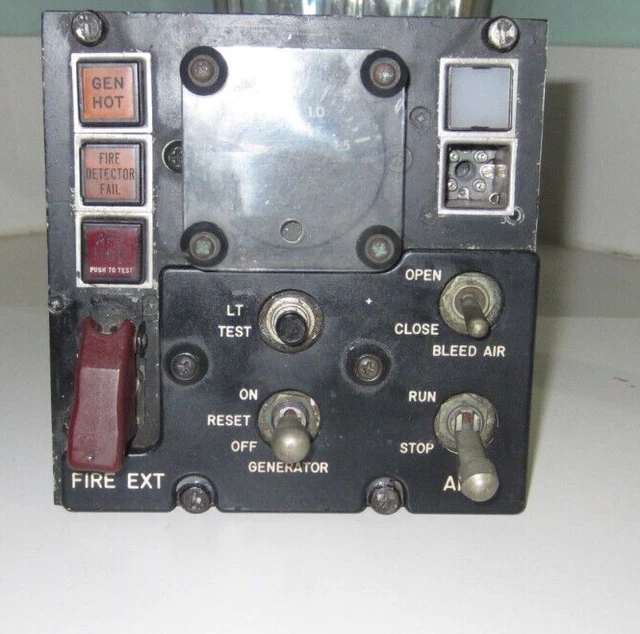COCKPIT PART UNKNOWN Aircraft Military Fire Generator With Switches 1 ...