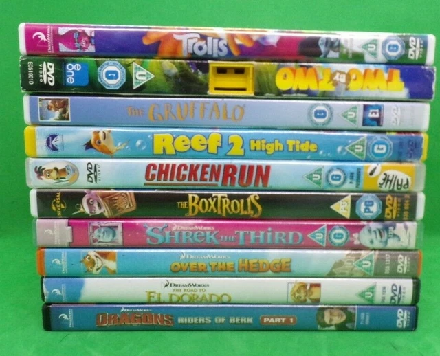 DREAMWORKS DVD BUNDLE Box Trolls Shrek Over the hedge x 10 Gruffalo ...