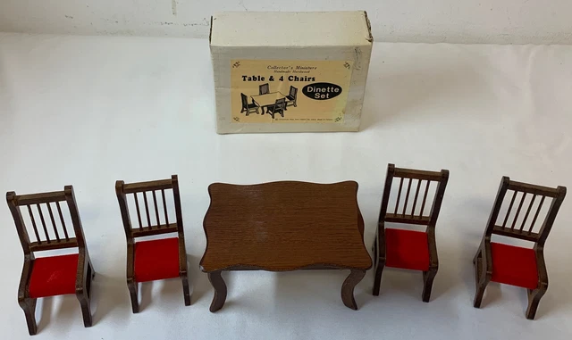 VINTAGE SHACKMAN MAISON de Poupée Dinette Ensemble Table Et Quatre Chaises EUR 11,45 - PicClick FR