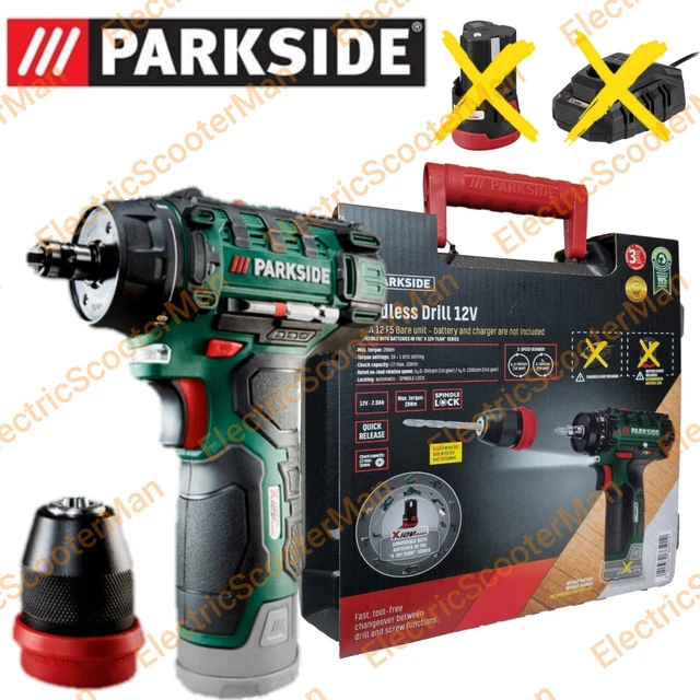 PARKSIDE 12V CORDLESS Drill & Screwdriver With Carry Case Only Bare ...