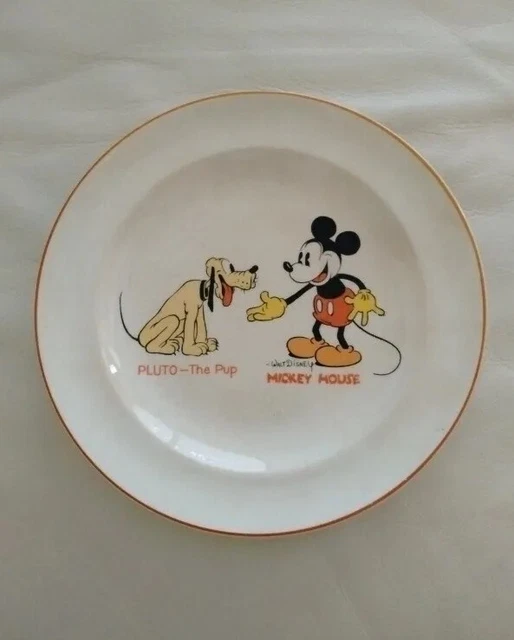 VINTAGE WALT DISNEY Pluto the Pup Mickey Mouse 7" Plate Dish 30's ...
