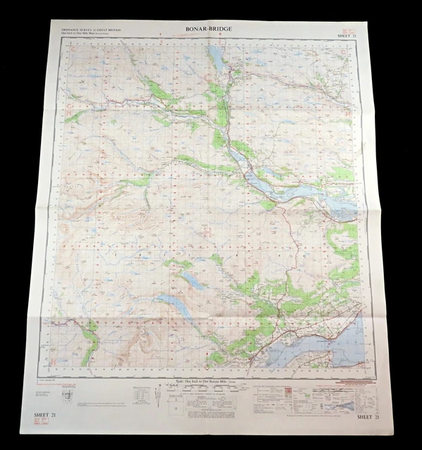 SCOTLAND MAP BONAR Bridge Kyle of Sutherland Highlands MOD Military ...