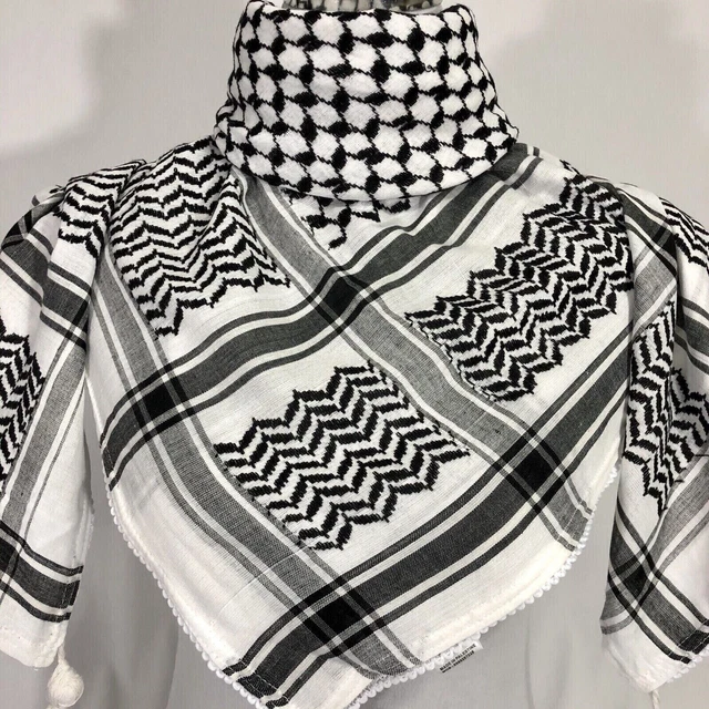 IRAQ SHEMAGH ORIGINAL Made In Palestine Keffiyeh Arab Scarf Kufiya ...