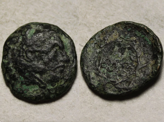 RARE GENUINE ANCIENT Greek coin Heracles, corn wreath King Lysimachos ...