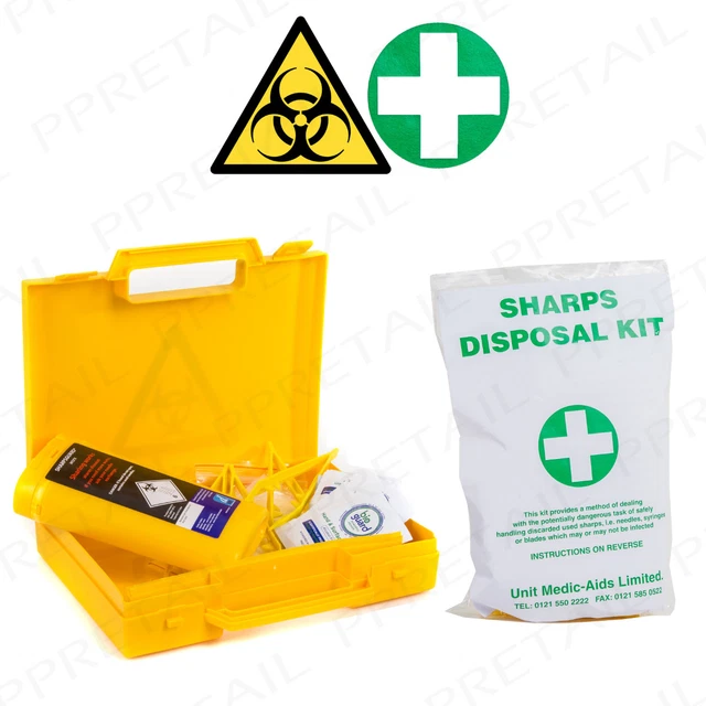 HSE BIOHAZARD SHARPS DISPOSAL KITS Needle/Syringe/Blade Medical Safety ...