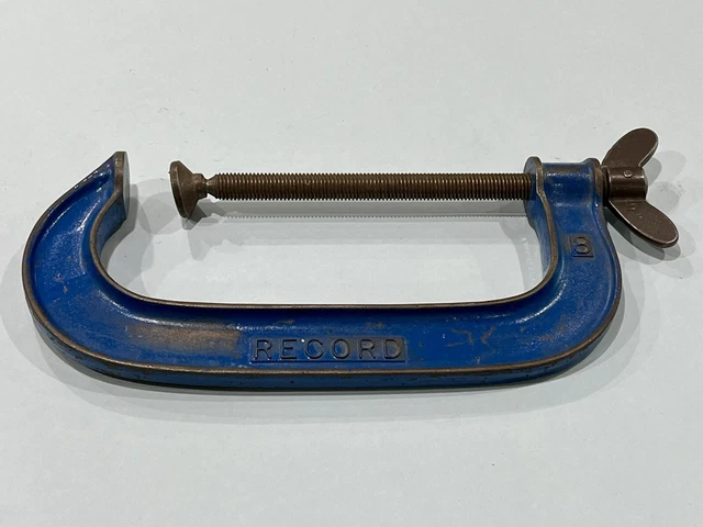 VINTAGE RECORD 8& Heavy Duty G Clamp Engineering Woodwork Tool Made in ...