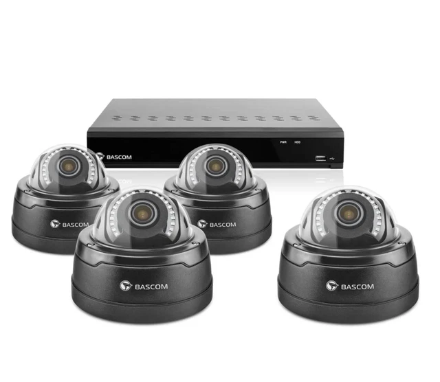 BASCOM SISTEMA WIRELESS 4 cupole PRO, Full HD, connessione smartphone ...