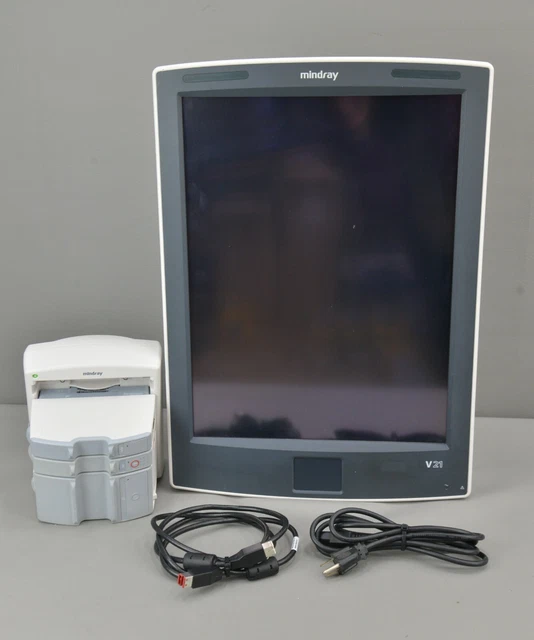 MINDRAY V21 MONITOR REF 0998-00-1800-201 w/ V-Dock & VDI IBP Recorder ...