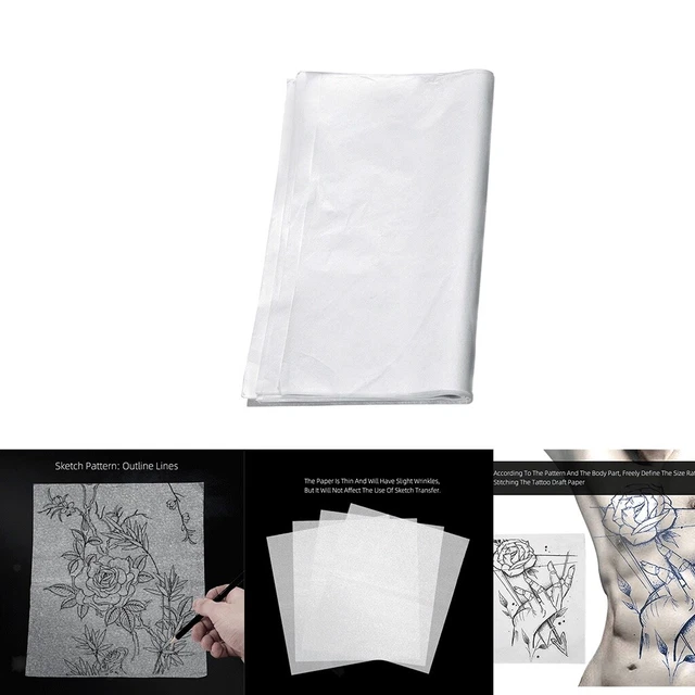 100 SHEETS TATTOO Tracing Paper Translucent Draft Draw Sheet For Tattoo ...