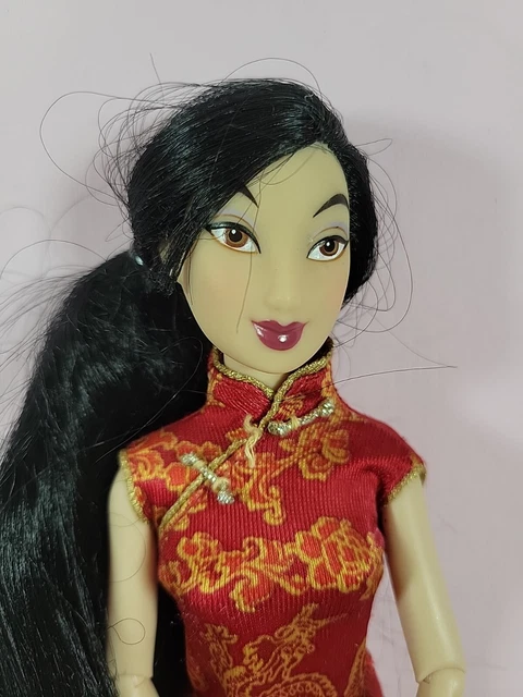 DISNEY STORE MULAN Wearing Scarlet Red Dress Gold Accents Doll £8.40 ...