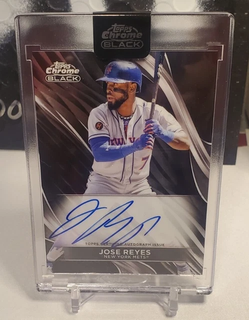 2024 TOPPS CHROME noir Jose Reyes autographe enveloppé Mets New York ...