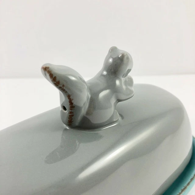 THRESHOLD TARGET STONEWARE Covered Butter Dish Squirrel Handle ...