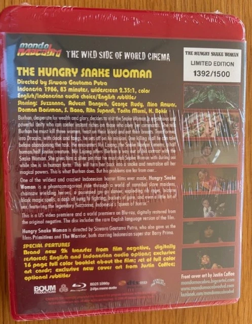 THE HUNGRY SNAKE Woman Blu Ray Horror Mondo Macabro Limited Ed NEW OOP ...