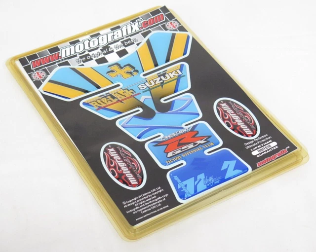 MOTOGRAFIX GEL FUEL Tankpad Protecter Livery for Suzuki R GSX Blue ...