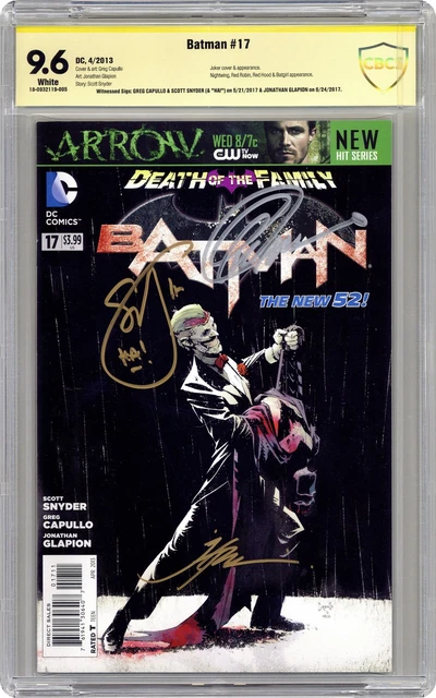 BATMAN #17A CAPULLO CBCS 9.2 Witnessed Sig Capullo/ Snyder 2013 23 ...
