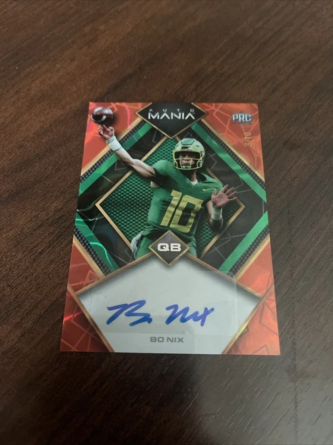 AUTOGRAPHE DE FOOTBALL Bo Nix #'d 3/10 2023 Wild Card Auto Mania SSP ...