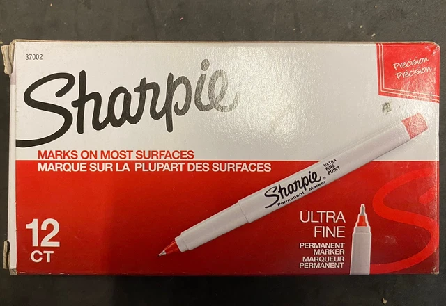 SHARPIE PERMANENT ULTRA-FINE Point Markers, Black, Pack of 12 Markers ...