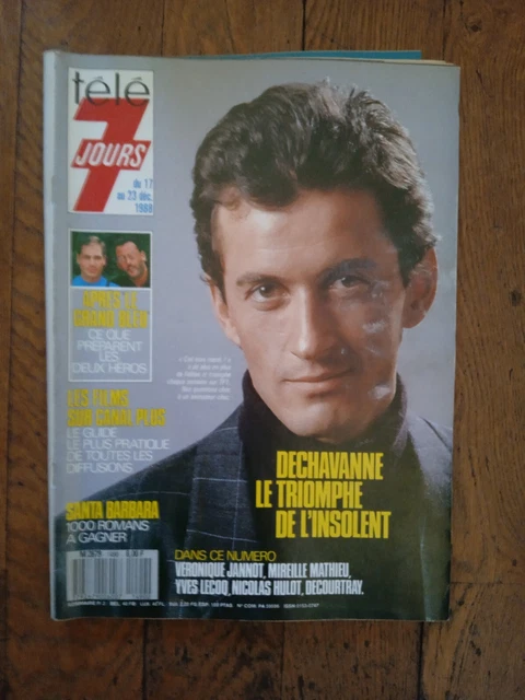 MAGAZINE TÉLÉ 7 jours de 1989 - Christophe Dechavanne EUR 5,00 - PicClick FR