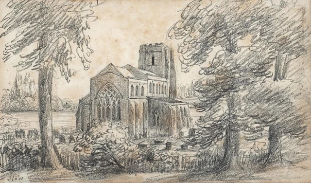 HENRIETTA ELIZABETH HOWARD Pencil Drawing STOW CHURCH c1835 $88.28 ...