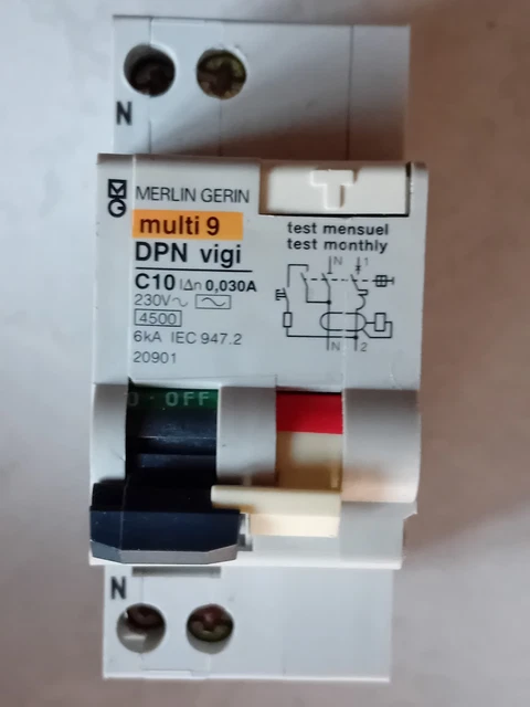 DISJONCTEUR MERLIN GERIN DPN C10 vigi 30mA 2P 20901 EUR 9,90 - PicClick FR