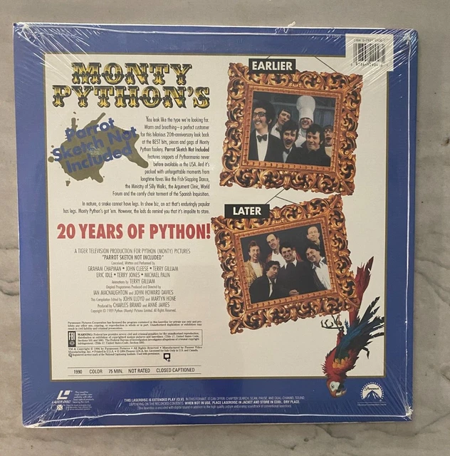 MONTY PYTHONS PARROT Sketch Not Included (Laserdisc, Sealed New) £13.26 ...