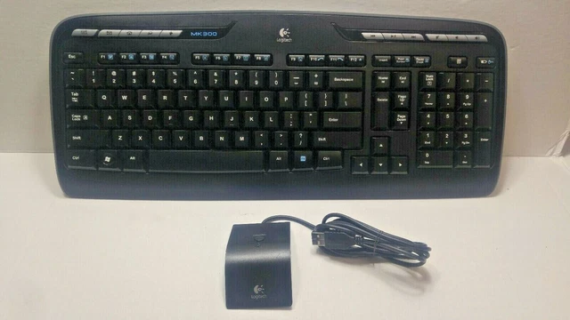 LOGITECH WIRELESS KEYBOARD & Receiver Black MK300 £14.56 - PicClick UK