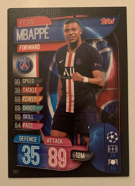 KYLIAN MBAPPE MATCH Attax 2019/20 Topps Football Card #207 Champions ...