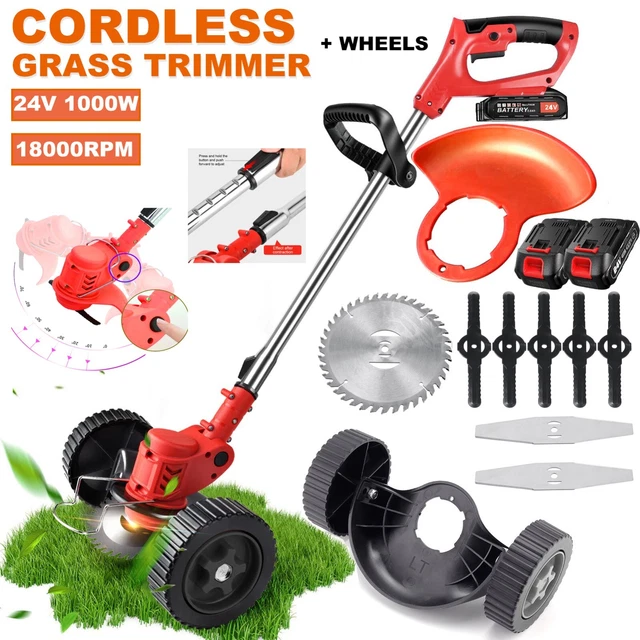 ELECTRIC CORDLESS GRASS String Trimmer Lawn Edger Weed Wacker Cutter ...