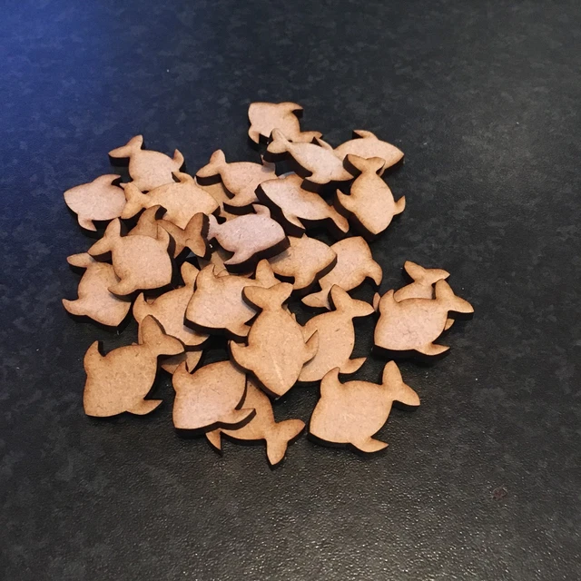 30X MINI FISH Mdf Wooden Size 25mm x 20mm Craft Blank £4.00 - PicClick UK