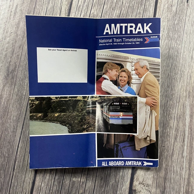 VINTAGE AMTRAK NATIONAL Train Timetables Schedule Brochure April 1985 £ ...