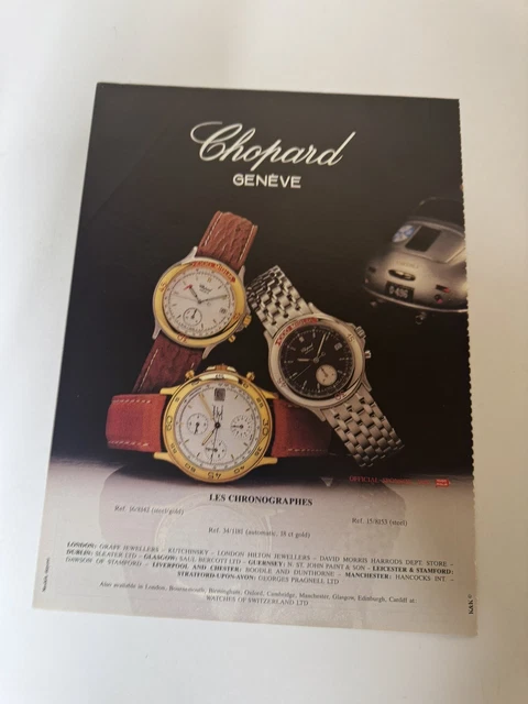 ORIGINAL VINTAGE 1990 Chopard Geneve Watch Magazine Advert Poster Man ...