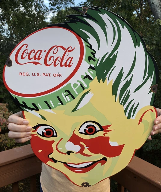 VINTAGE COCA-COLA SPRITE Boy 18” Porcelain Soda Pop Coke Sign £188.80 - PicClick UK