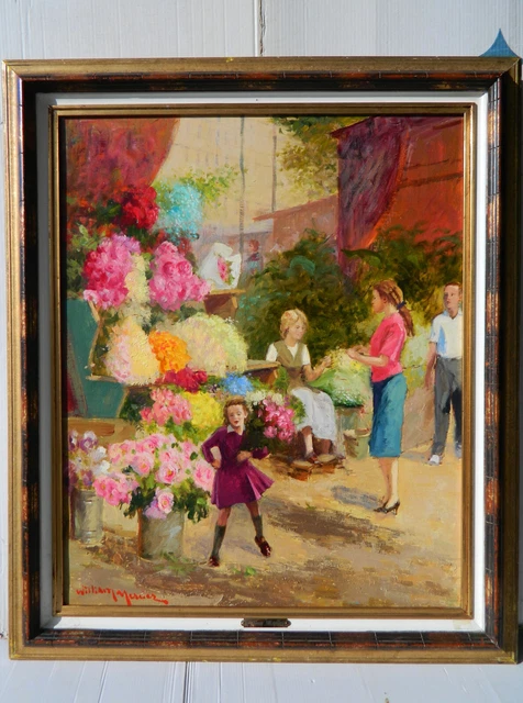 WILLIAM MERCIER (1939) PAYSAGE FLEUR Tableau Peinture Huile POST ...