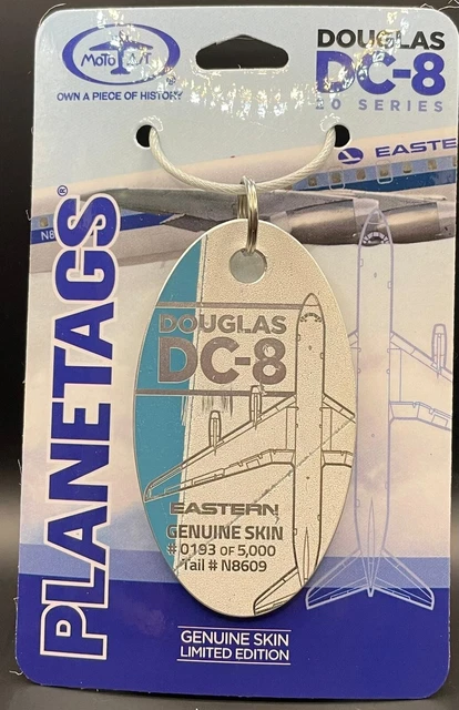 PLANETAG EASTERN®- DC-8-21-N8609 Rare Tag White/Light Blue EUR 51,44 ...