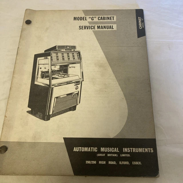AMI JUKEBOX MODEL G Service Manuals X 4 £30.00 - PicClick UK