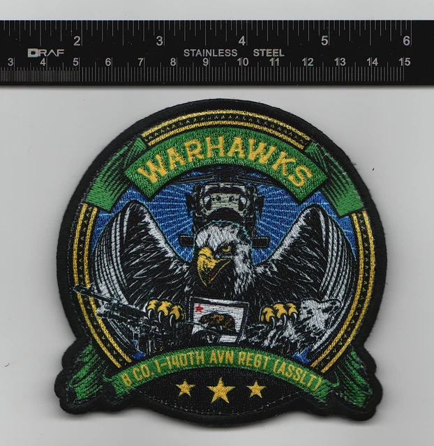 US ARMY AVIATION Patch, B CO 1-140th AVN "WARHAWKS" CA ARNG $12.00 ...