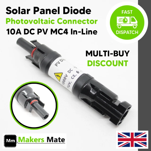 SOLAR 10A 20A 15A 30A DC Blocking Diode Connector Inline Plug Solar ...