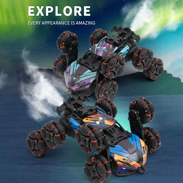 REMOTE CONTROL DRIFT Car 360° Rotation Spray Stunt Car With 8 Wheels ...